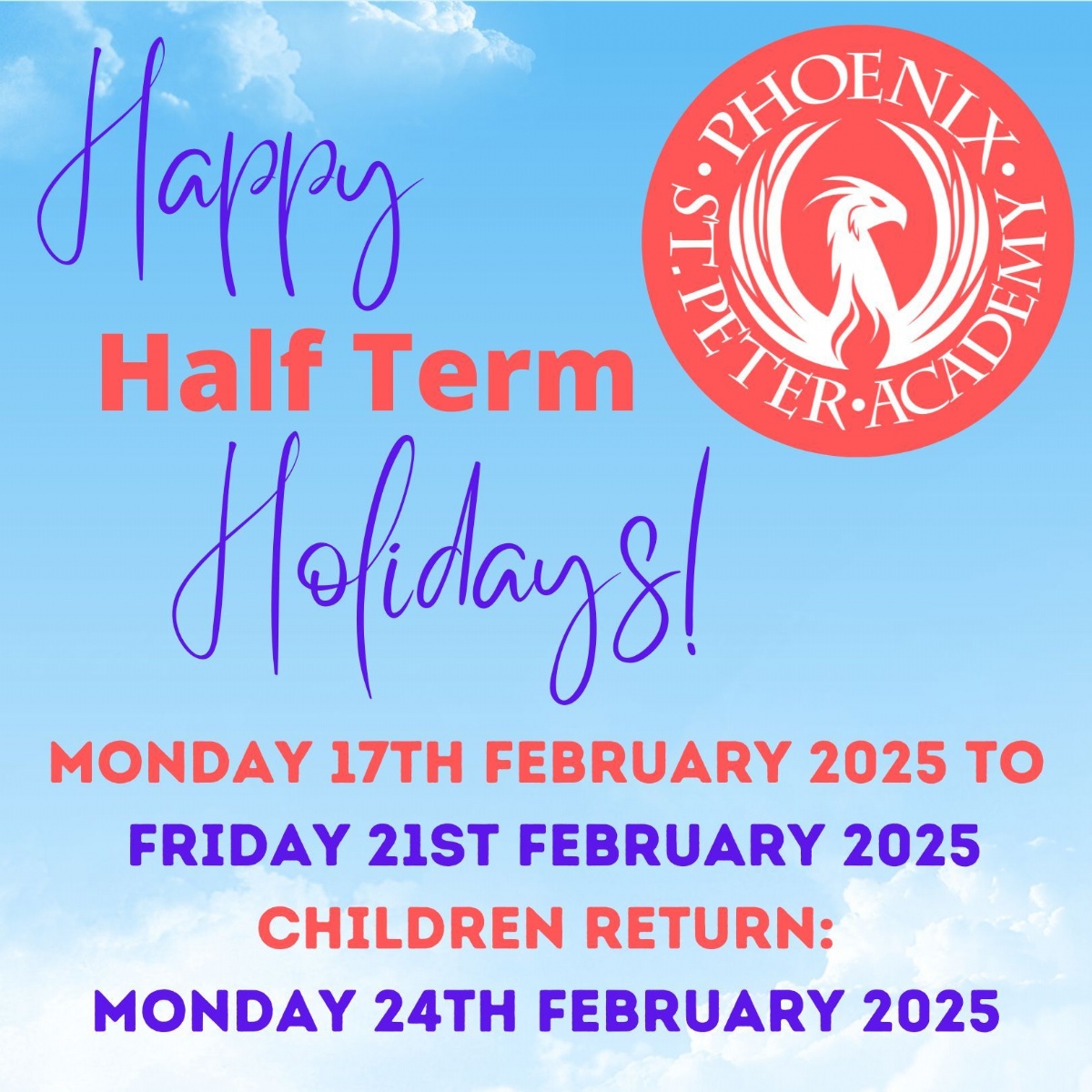 Phoenix St Peter Academy - February Half Term